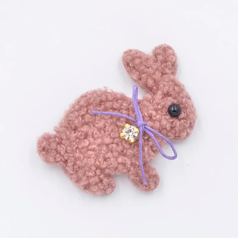 Плюшевая нашивка кролик с бантом, Red Bean