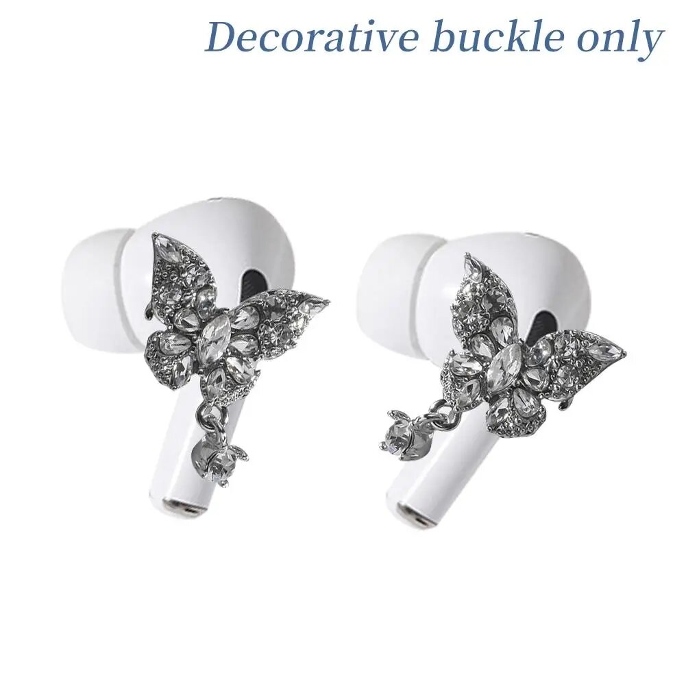 Декоративные клипсы-бабочки для наушников со стразами