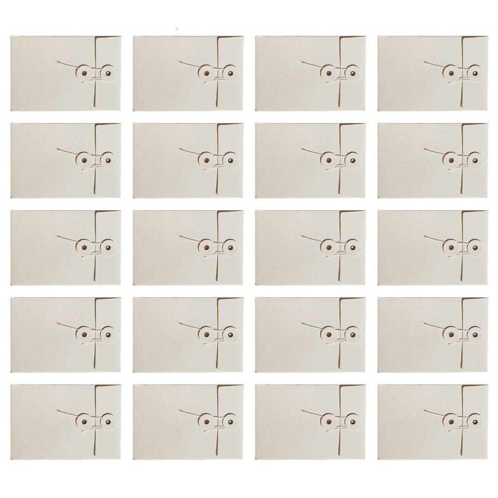 Конверт-карман с застёжкой на пуговицу и шнур, Белый