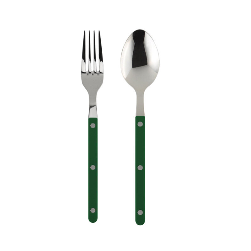 Набор столовых приборов из высококачественной пищевой нержавеющей стали 304 с ручкой из поликарбоната, столовые приборы во французском стиле, набор десертных ложек и вилок.
