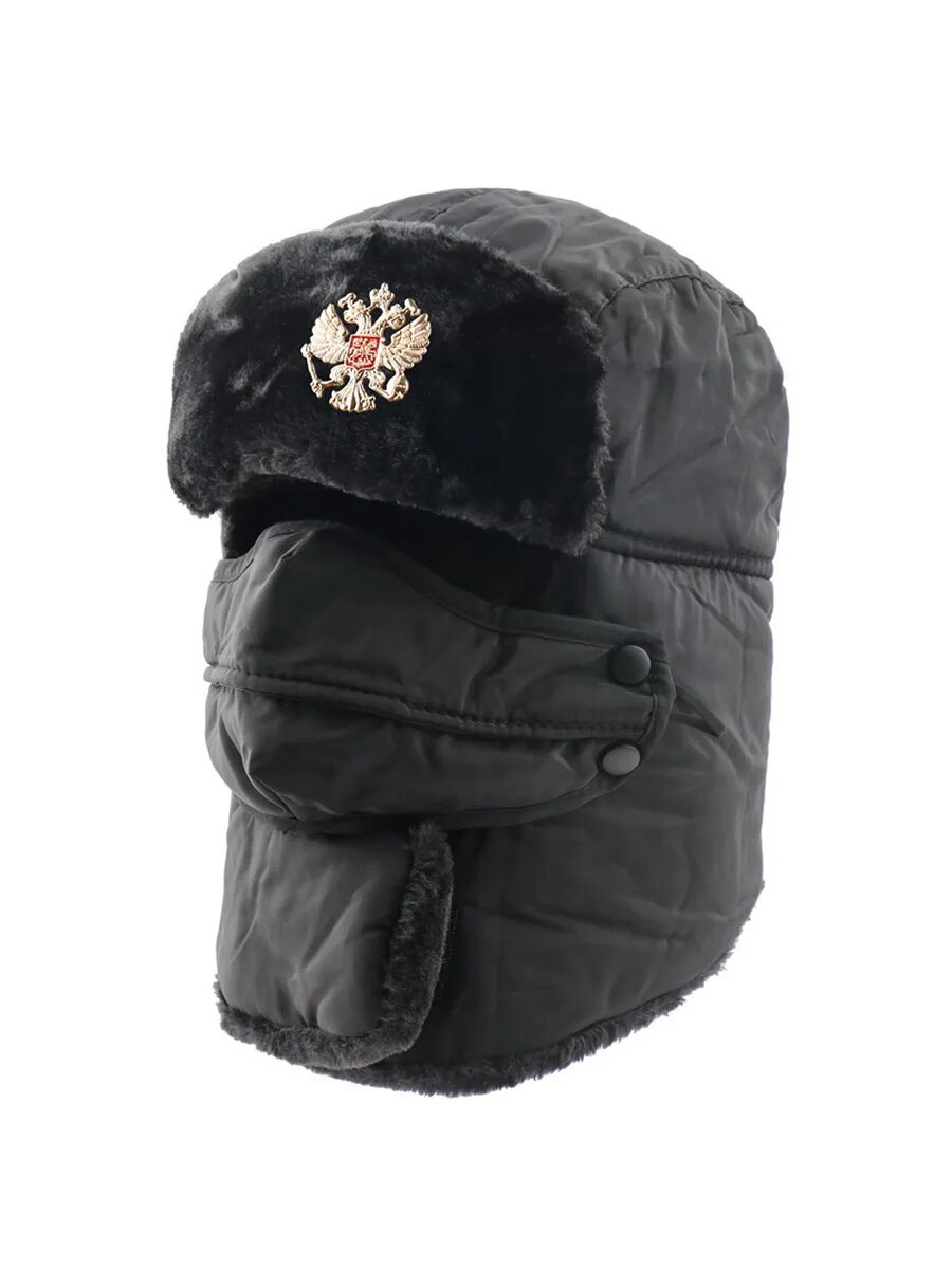 Ушанка с советскими эмблемами, для зимней езды на велосипеде