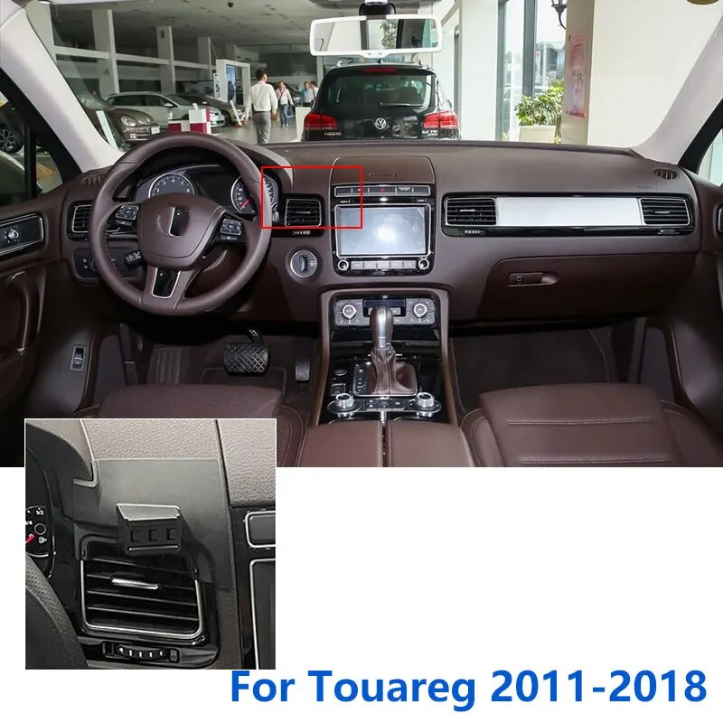 Автомобильный держатель для телефона, специальные крепления для Volkswagen Touareg, GPS, поддерживающий фиксированный кронштейн, основание 17 мм, аксессуары 2011-2021