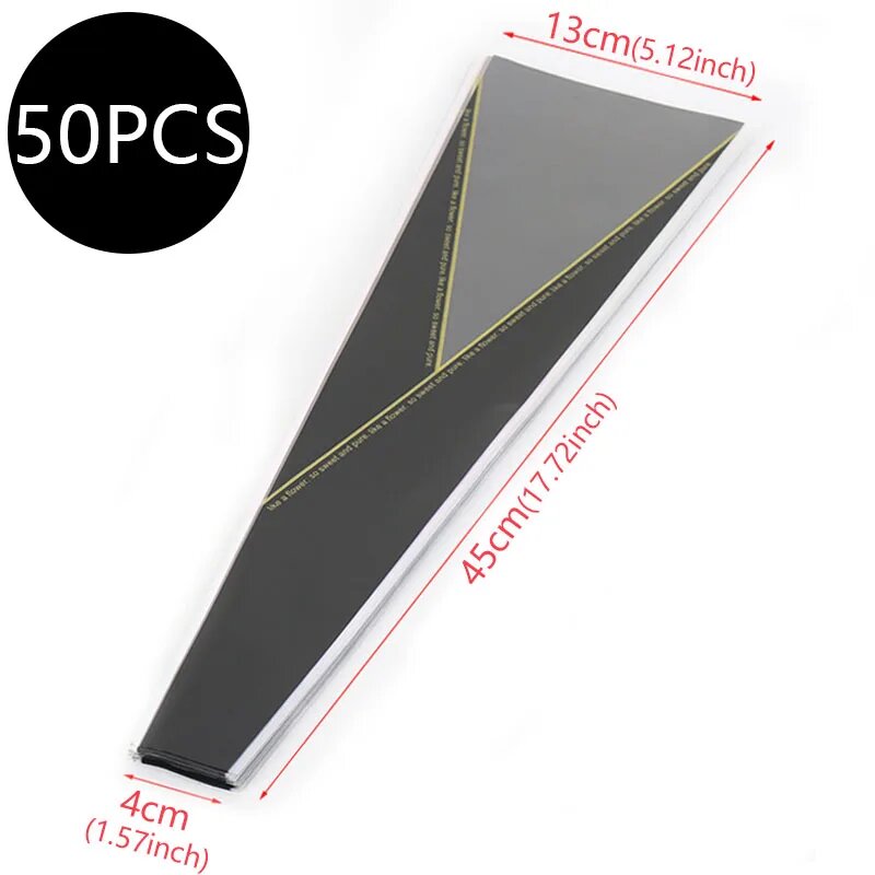 50 шт, сумка для упаковки цветов с одной розой, упаковочные пакеты, красочная целлофановая сумка для букета роз, аксессуары для упаковки цветов