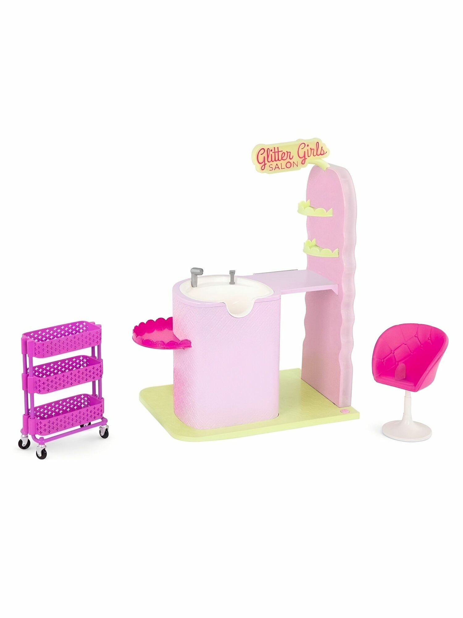 GLITTER GIRLS Игровой набор Салон красоты, парикмахерская с аксессуарами для кукол 35 см, 35 предметов