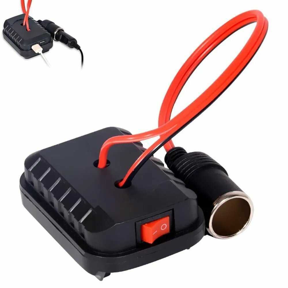 Совместимо с литиевыми аккумуляторами Makita + прикуриватель + USB