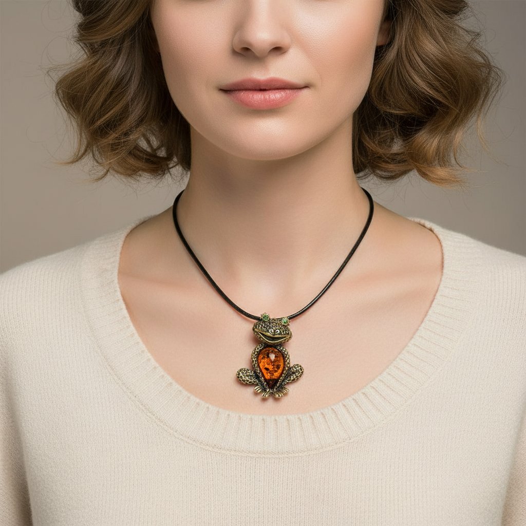 Подвеска Народные промыслы, янтарь