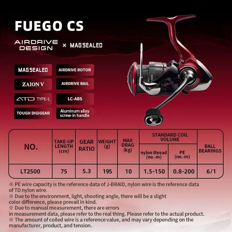 DAIWA FUEGO CS LT безынерционная катушка для спиннинга 2500