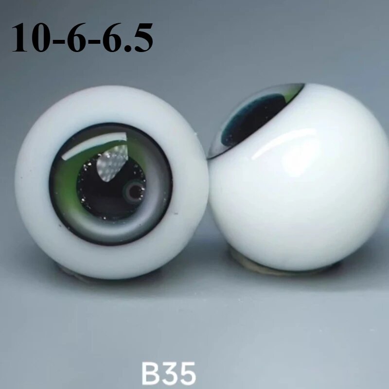 Глаз для кукол стеклянный белый B35 10-6-6.5
