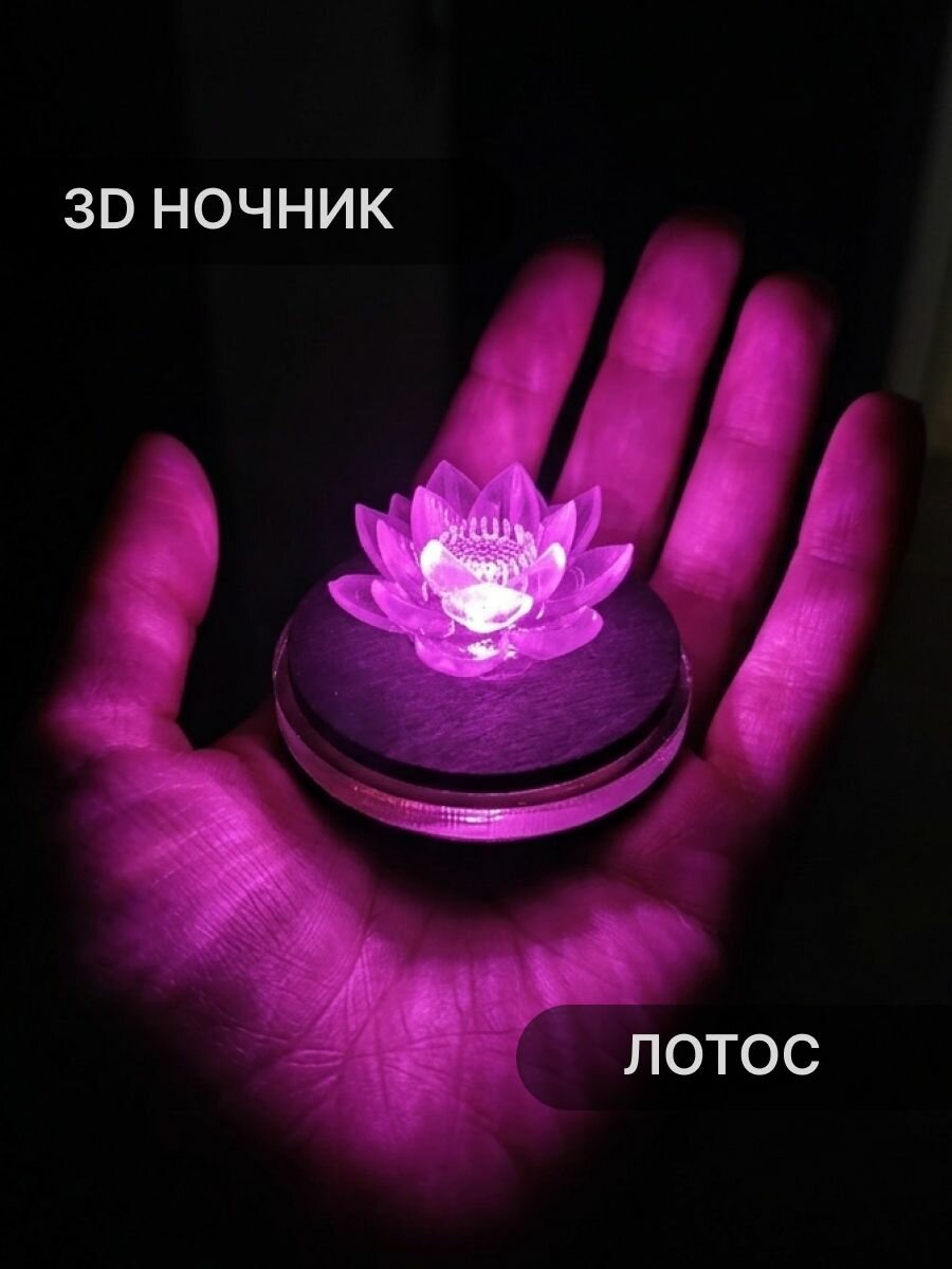 Ночник светильник декоративный Elmarto Лотос, розовый, светодиодный