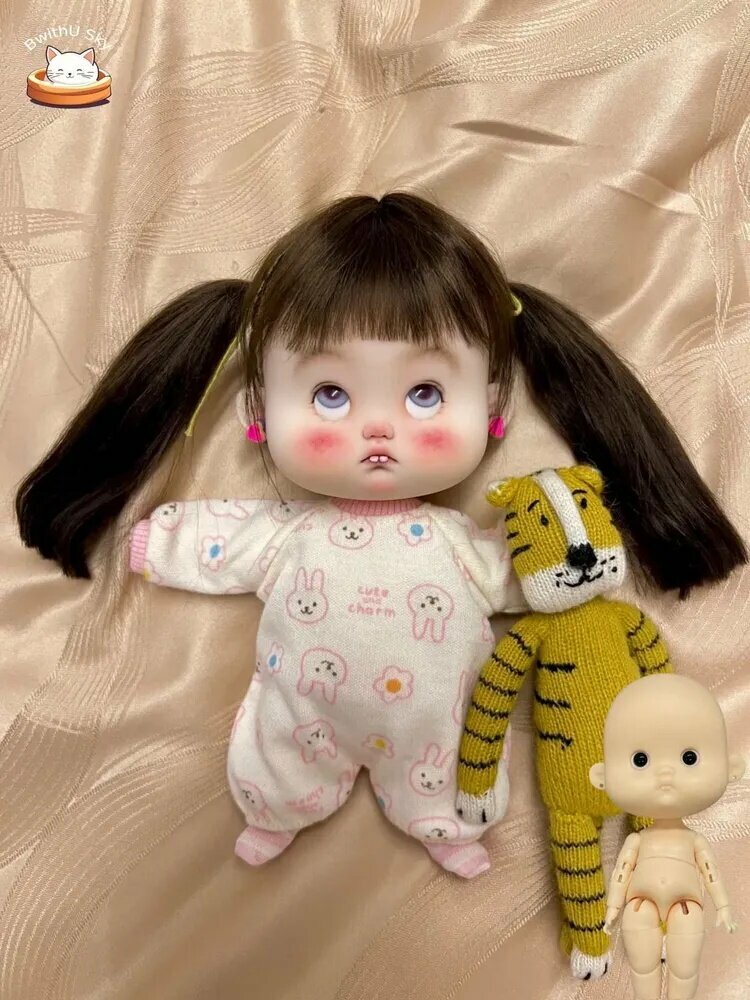 BwithUSky ob11 lulu 1/6 BJD (Нудированный): Уникальный Милый Дизайн! Фиолетовые Глаза + Розовые Щеки для Адорабельного Выгляда