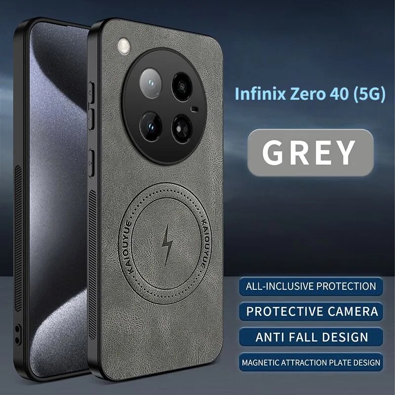 Роскошная кожа MagSafe Чехол для Infinix Zero 40 (5G) (Инфиникс Зеро 40 5Г)