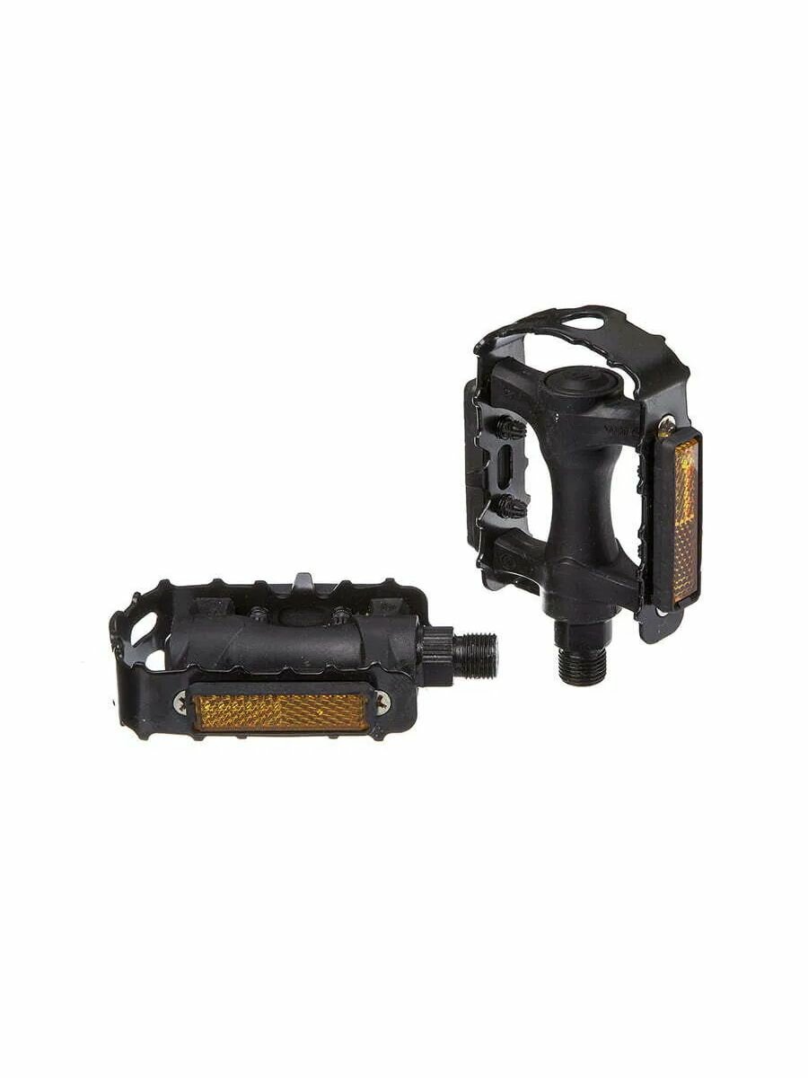 Педали для велосипеда STG FP-917 9/16" сталь-пластик черные со светоотражателями