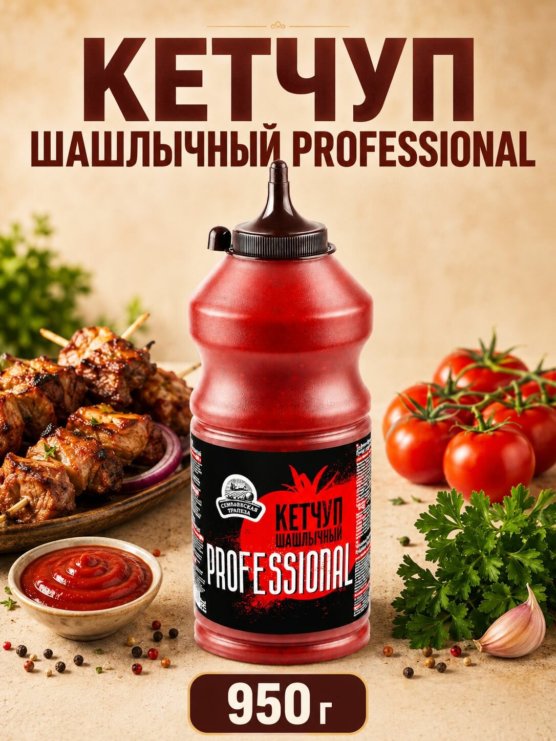 Семилукская трапеза Кетчуп шашлычный Professional 950 грамм, 1 штука