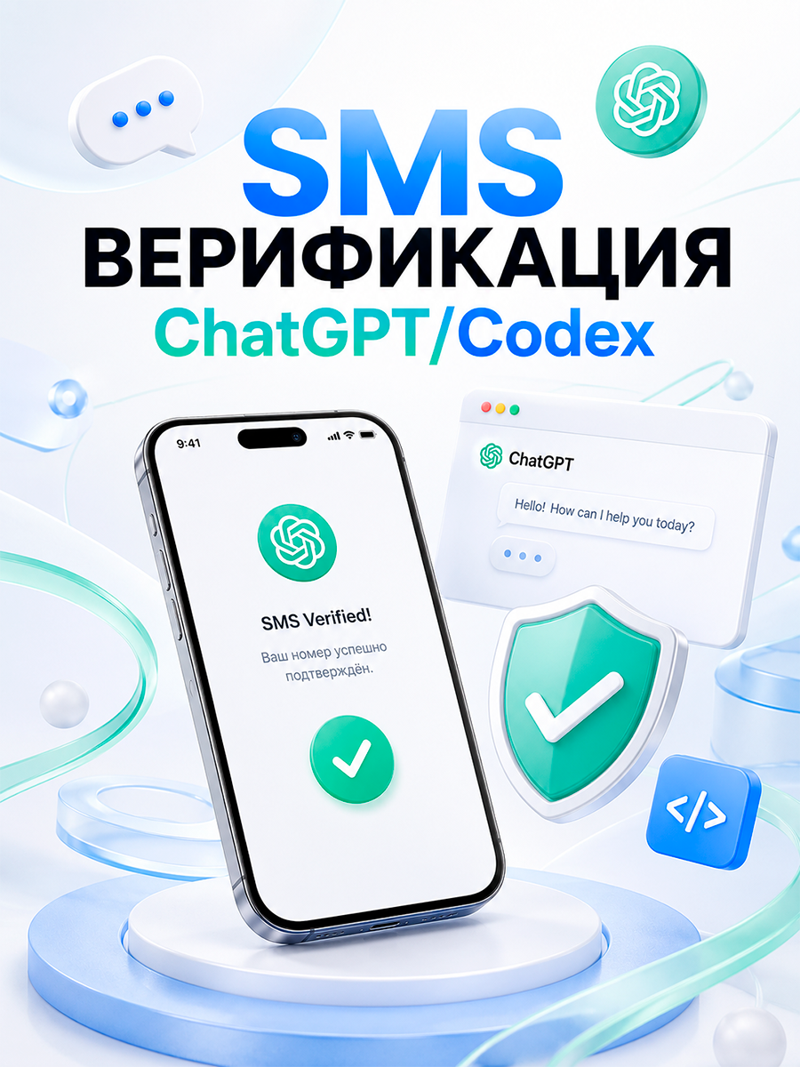 Подтверждение / верификация для CODEX и ChatGPT. Временный номер телефона для подтверждения Codex / ChatGPT