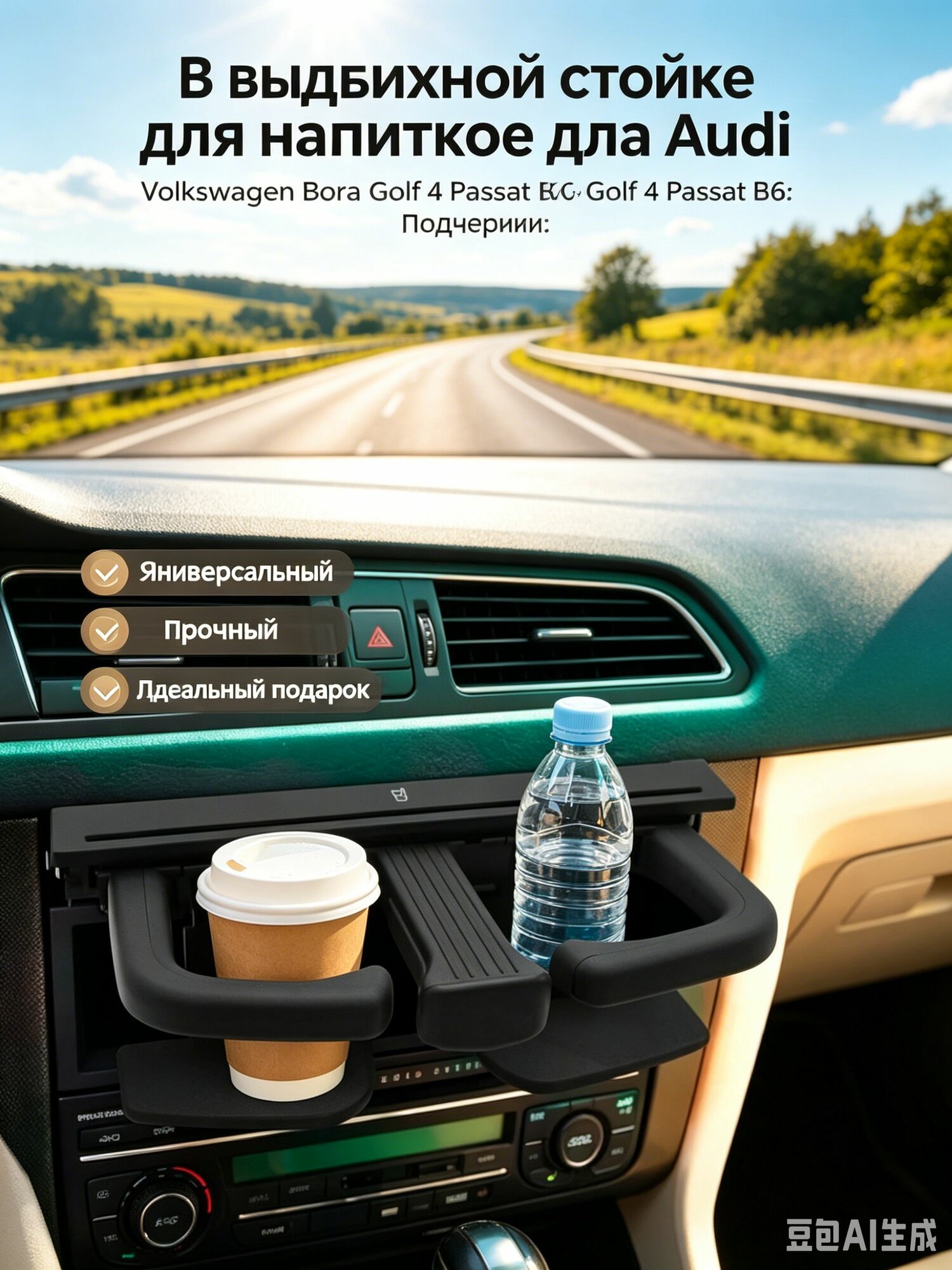 Выдвижная стойка для напитков подходит для Audi Volkswagen Bora Golf 4 Passat B6 для автомобиля держатель для напитков подставка для стаканов
