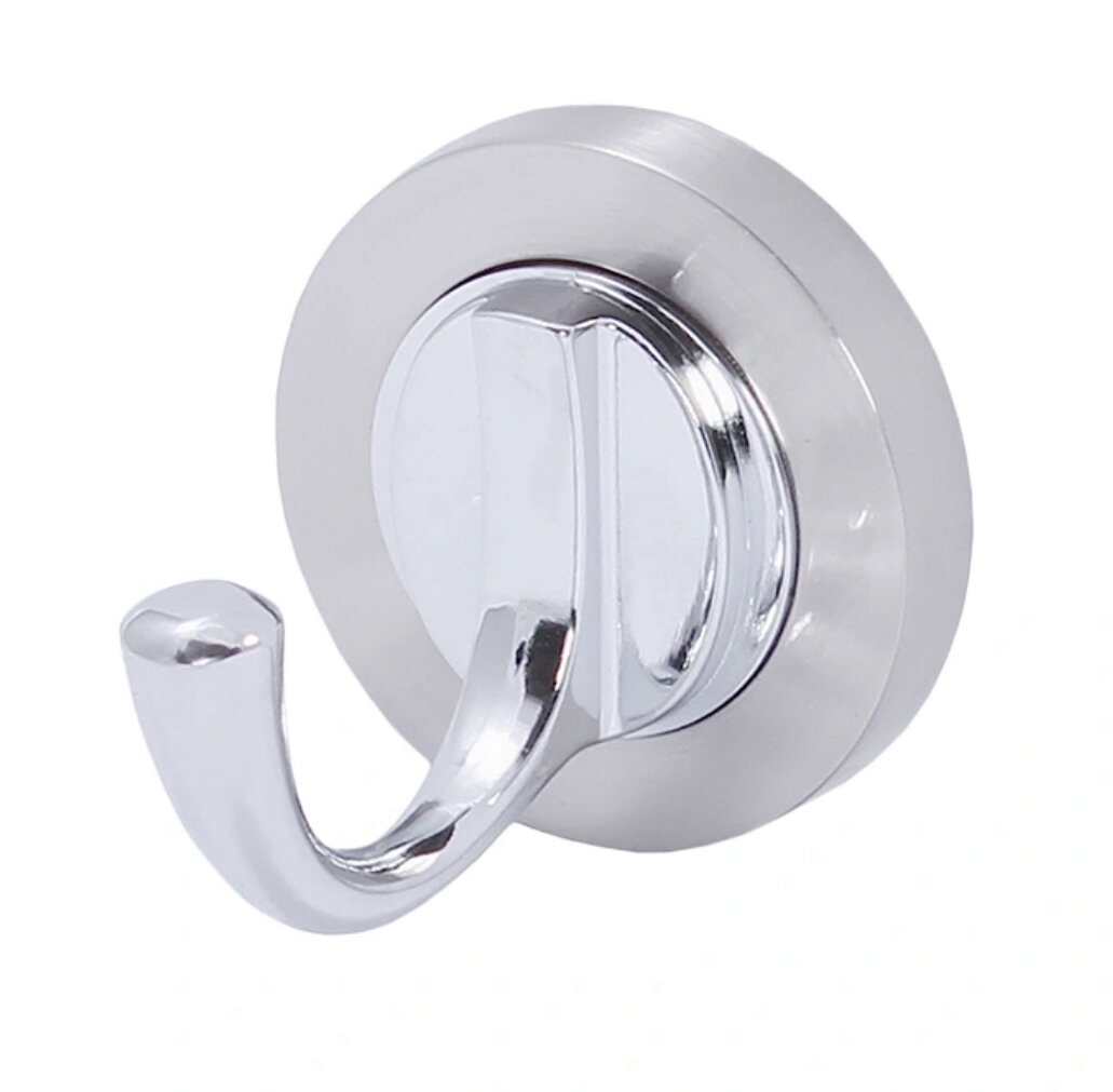 Крючок Larvij HK2010B, одинарный, с основанием, никель, серебристый