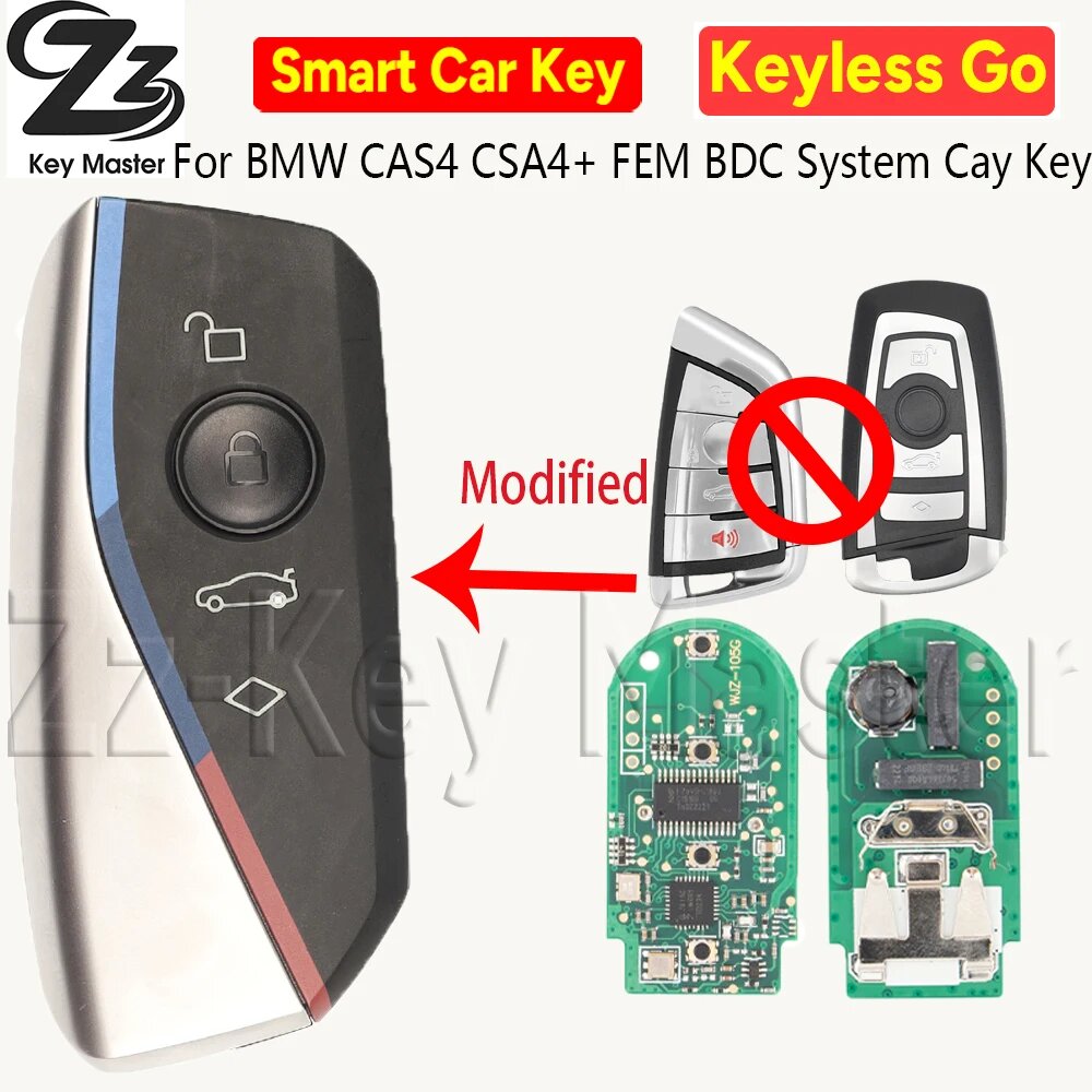 Zz модифицированный CAS4 + FEM ID49 PCF7945 PCF7953 чип 315/433/434/868 МГц перекиксиметрический автомобильный дистанционный ключ для BMW 1 3 5 6 7 серии F шасси Smart Key 434MHZ