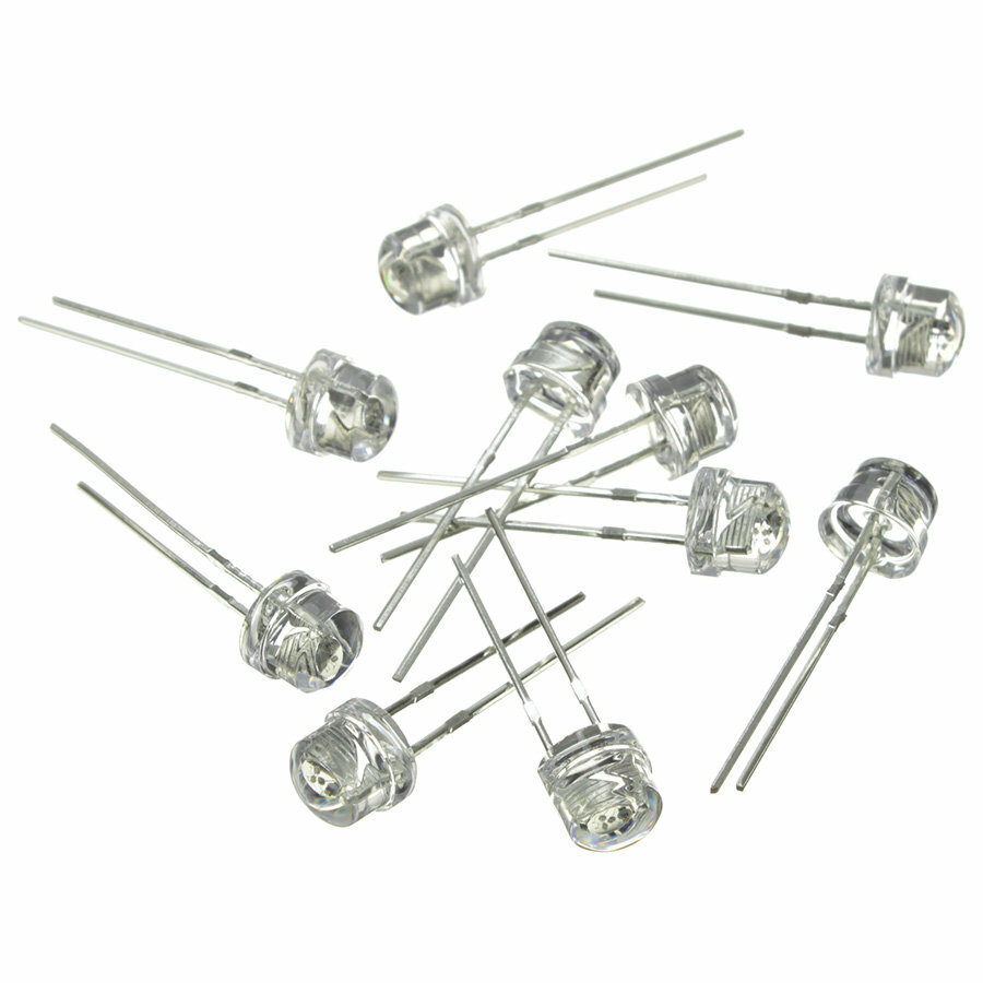 Светодиод 5мм 7 цветов медленно мигающий, линза 120*, упаковка 10шт