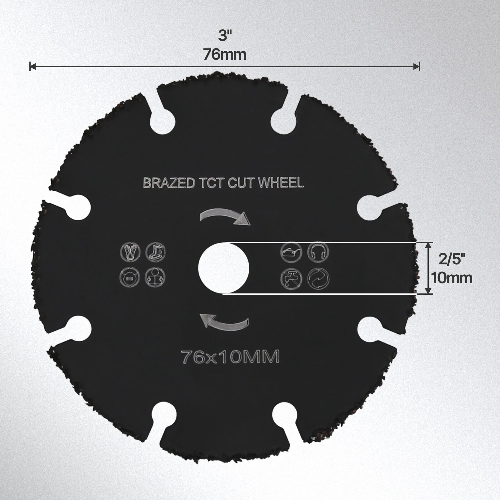 76 × 10 мм вакуумная пайка, дисковая пила из карбида, 3-дюймовый отрезной диск по дереву, многофункциональный угловой шлифовальный круг для дерева, кожи, трубы из ПВХ