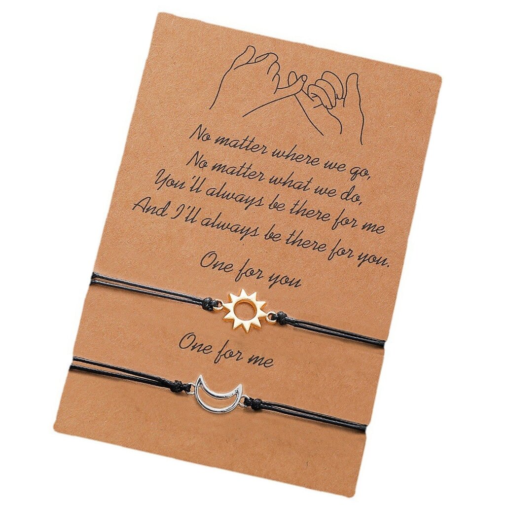 2 браслета Солнце и Луна, символизирующие вечную любовь, черный дизайн