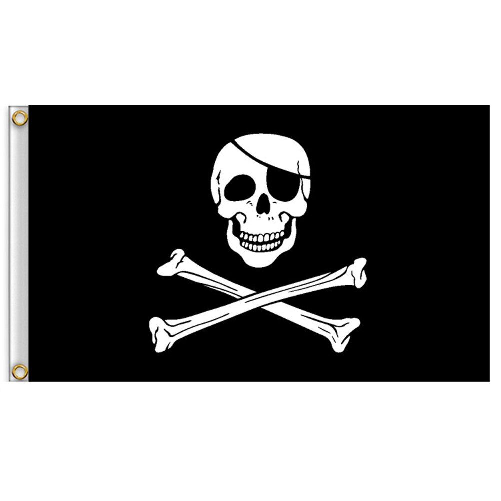 Halloween Jolly Roger Banner Skeleton Pirate Flags Bunting for Party