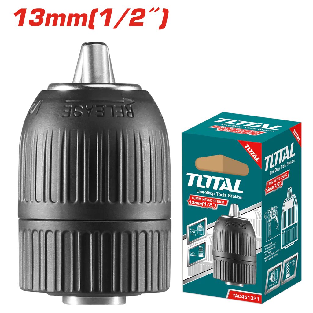 Ударный патрон для дрели-шуруповерта быстрозажимной 13мм TOTAL TAC451321