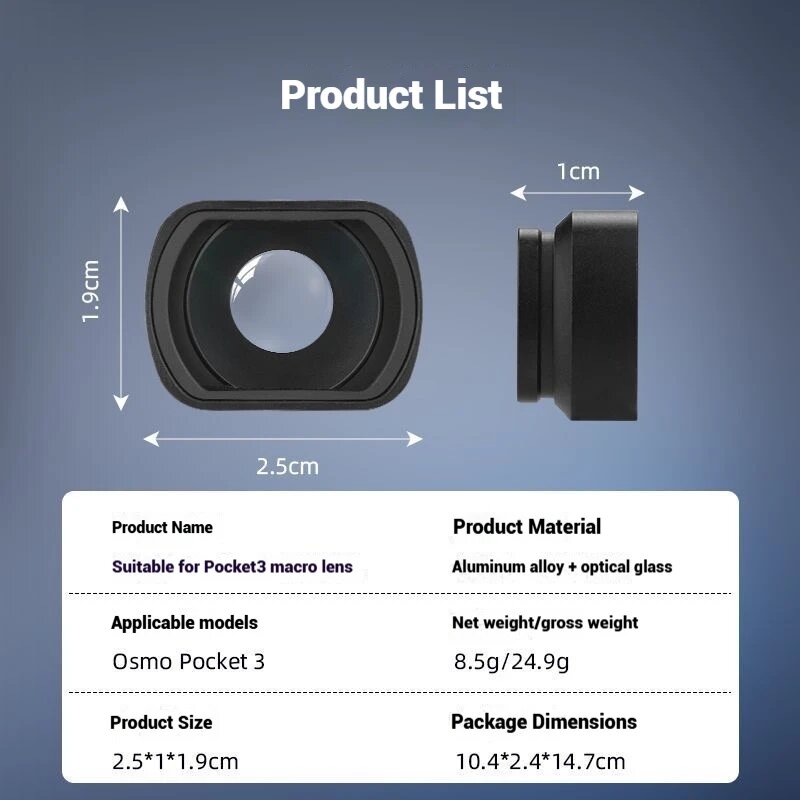 Линза макро 10x для DJI Osmo Pocket 3