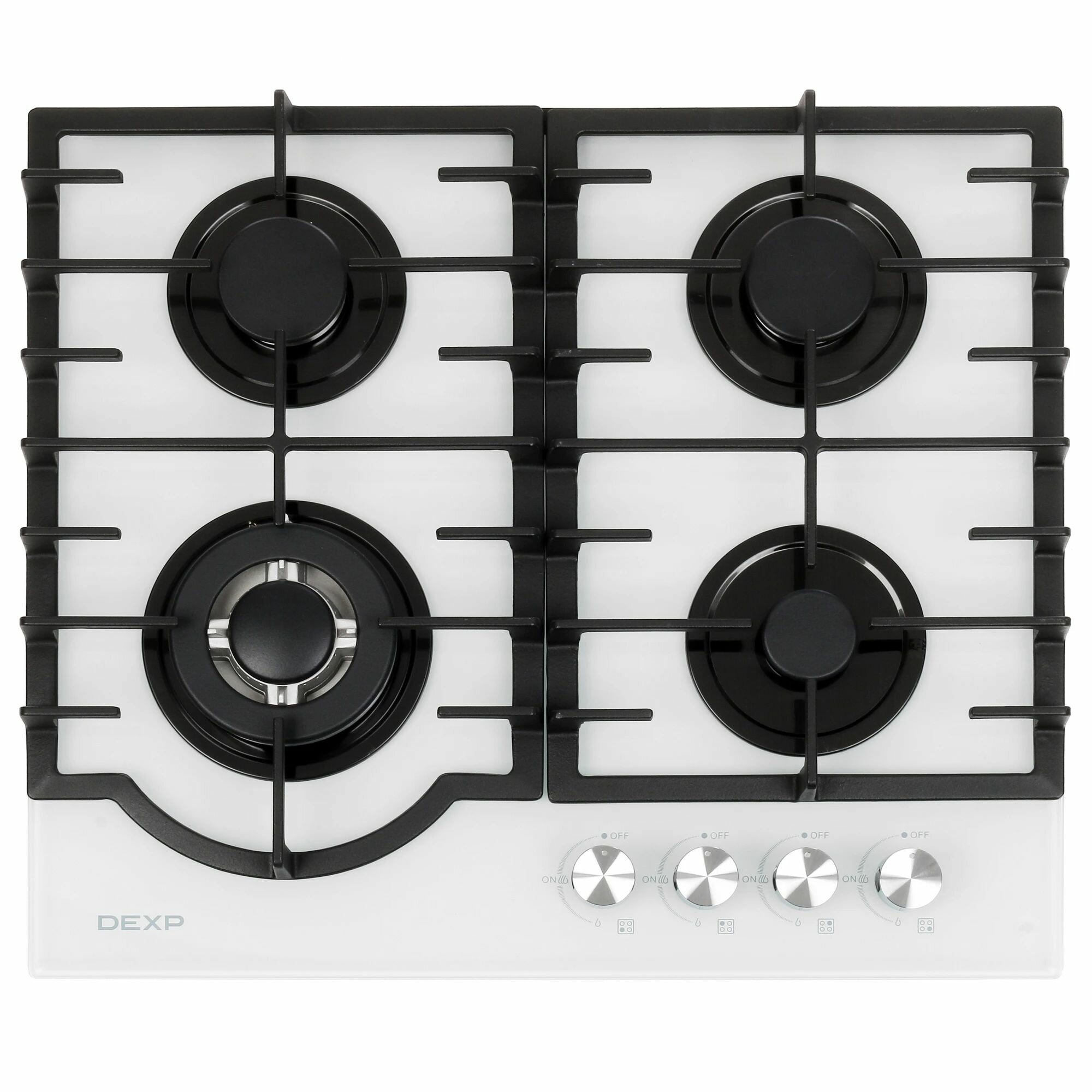 Газовая варочная поверхность DEXP "LD4GTW", 4 конфорки, белая