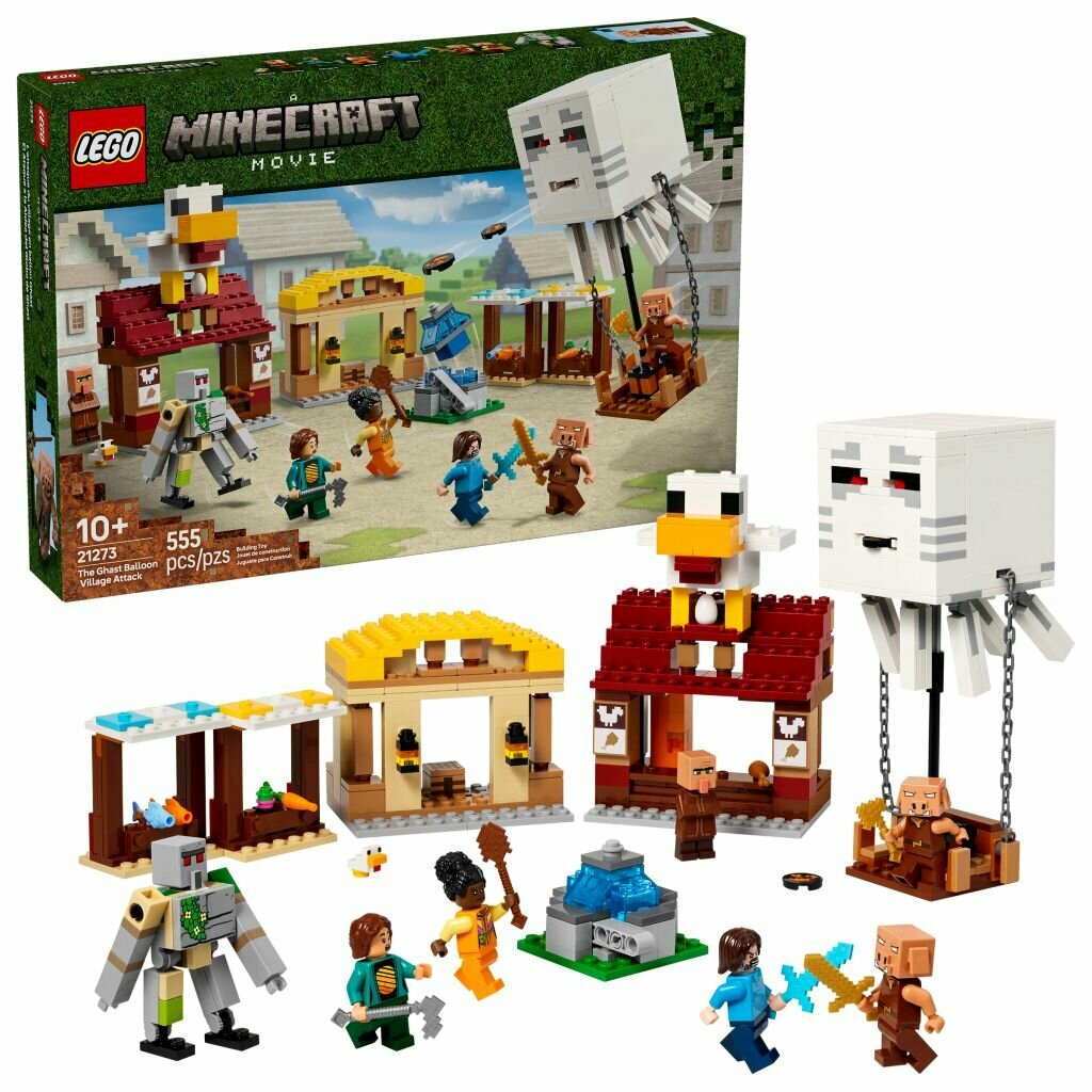 Конструктор LEGO Minecraft нападение на деревню воздушных шаров-призраков 21273, 555 деталей, от 10 лет