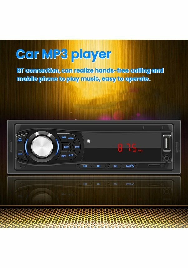 Автомобильный Bluetooth MP3-плеер 12 В, FM-радио, поддержка карт памяти TF и USB, пульт дистанционного управления
