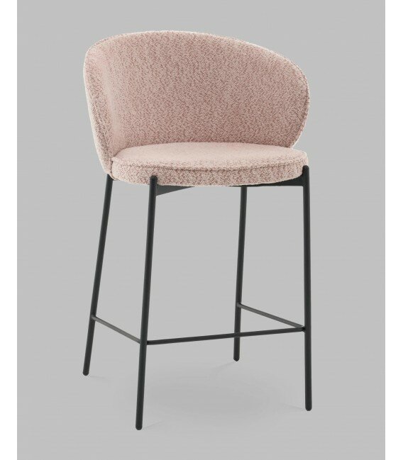 Стул полубарный Тверия букле розово-персиковый
