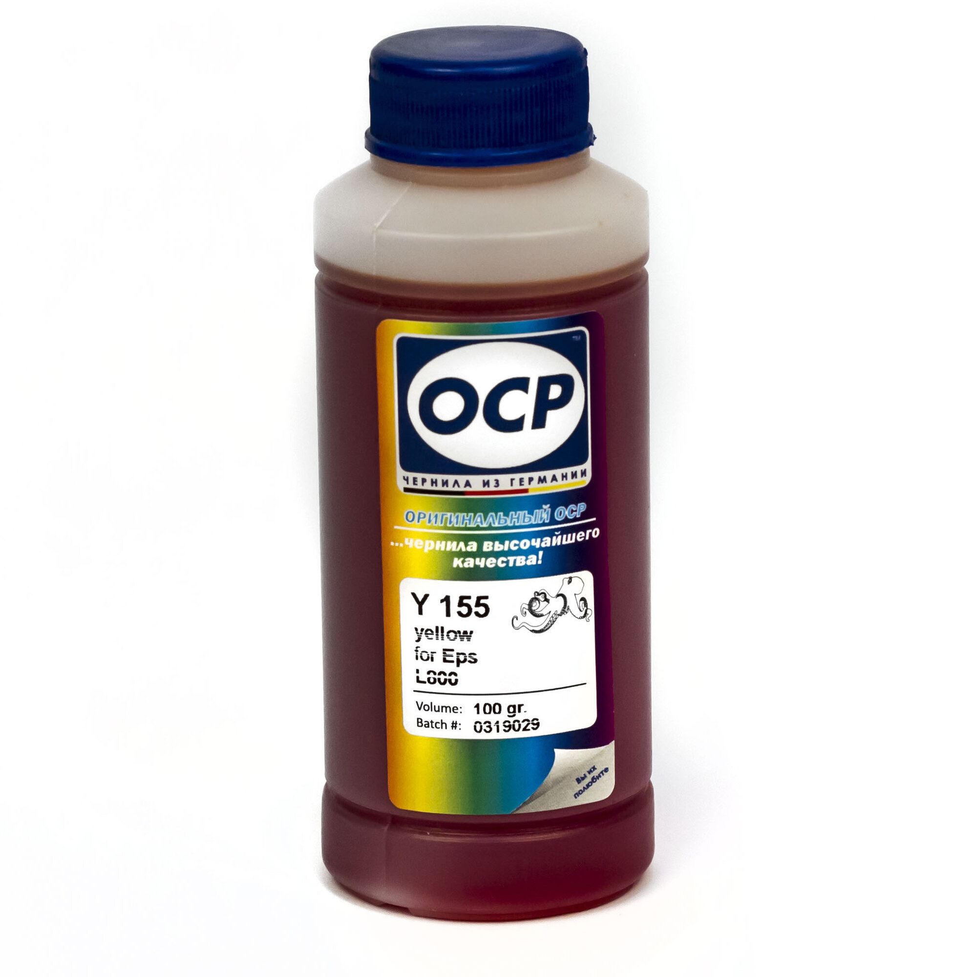 Чернила OCP Y 155 желтые для Epson T673, T664, 101, 103 принтеров L100, L110, L120, L132, L200, L222, L800, L805, L810, L850, L1800 100мл.