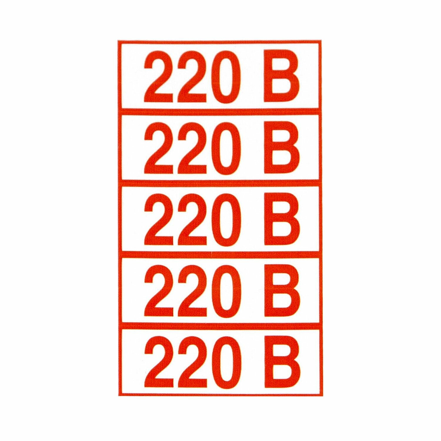 Знаки электробезопасности КНР "Указатель напряжения 220 В", 20х50 мм, пленка, 20 шт (Z05)