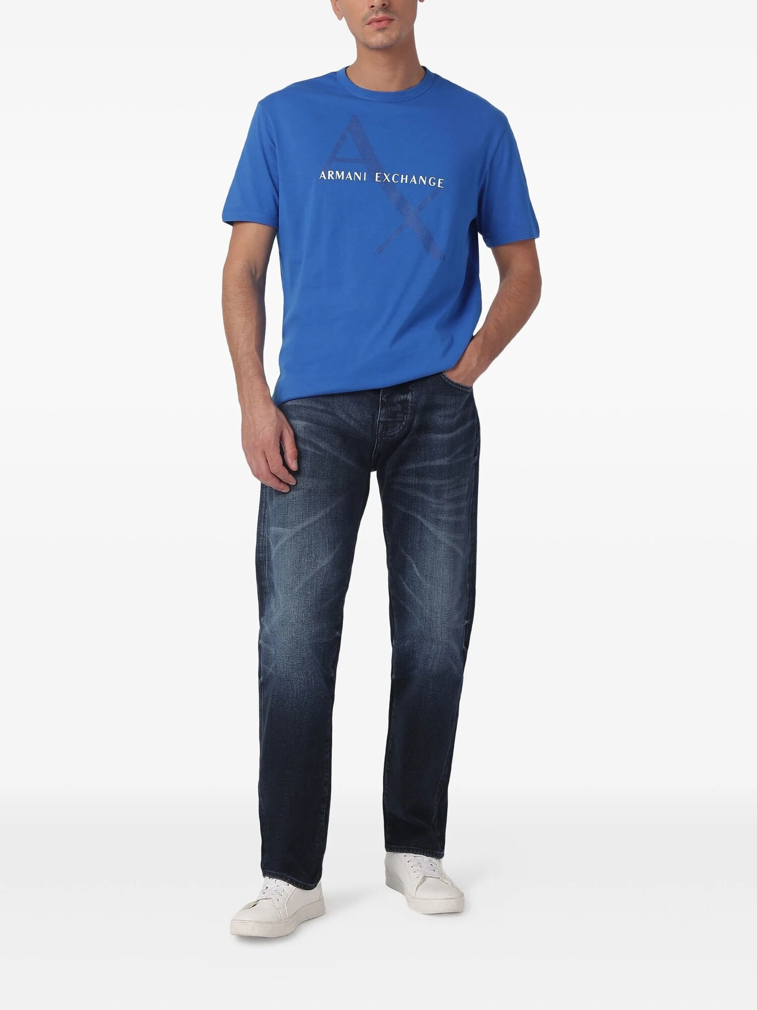 Джинсы Armani Exchange Faded-effect jeans, размер XL, blue — фото 1