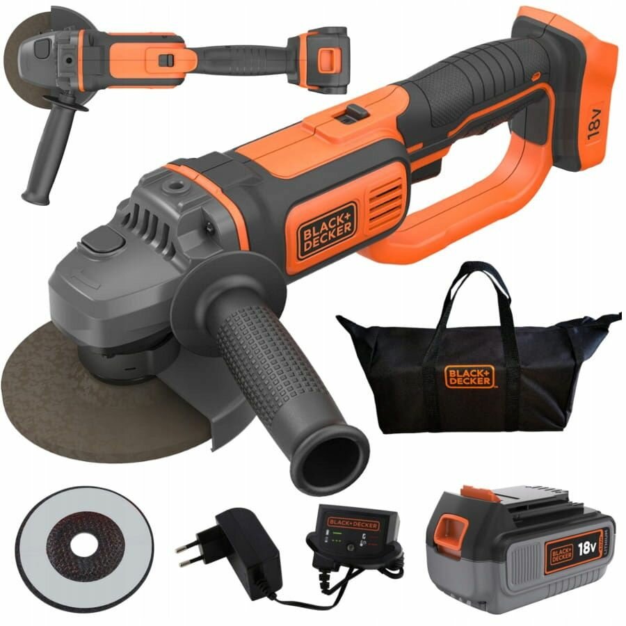 Аккумуляторная угловая шлифовальная машина BLACK+DECKER (BCG720M1-QW)