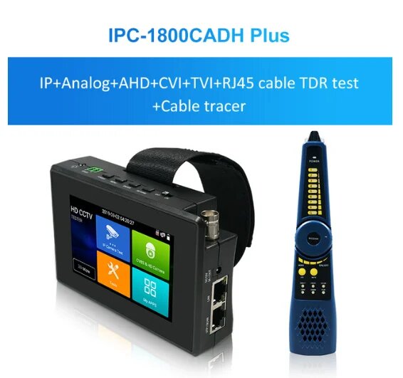 TahLiTech IPC1800 Plus Тестер видеонаблюдения 4K With Cable Tracer