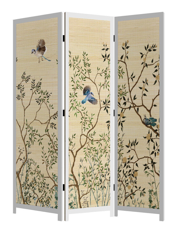 Ширма декоративная 3 секции из бамбука 'Яблони в цвету'
