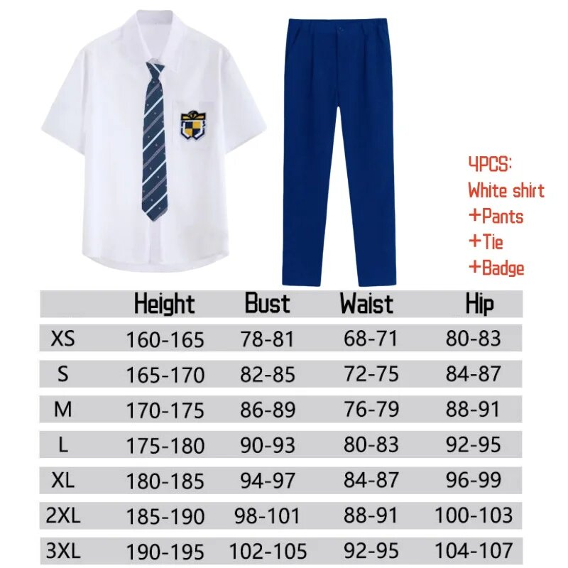Костюм школьный 4PCS, белый, A1