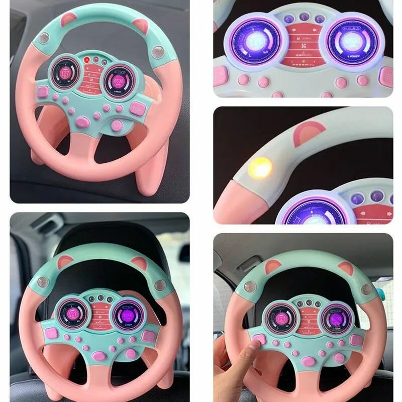 Большой интерактивный, развивающий, обучающий, музыкальный руль, детские игрушки для детей