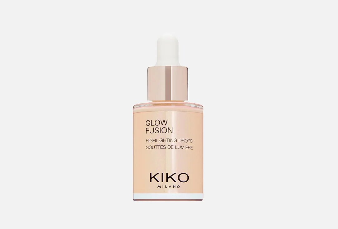 Хайлайтер KIKO MILANO Glow Fusion Highlighting Drops, жидкий, с металлическим финишем, 03 Gold Mine, 10 мл