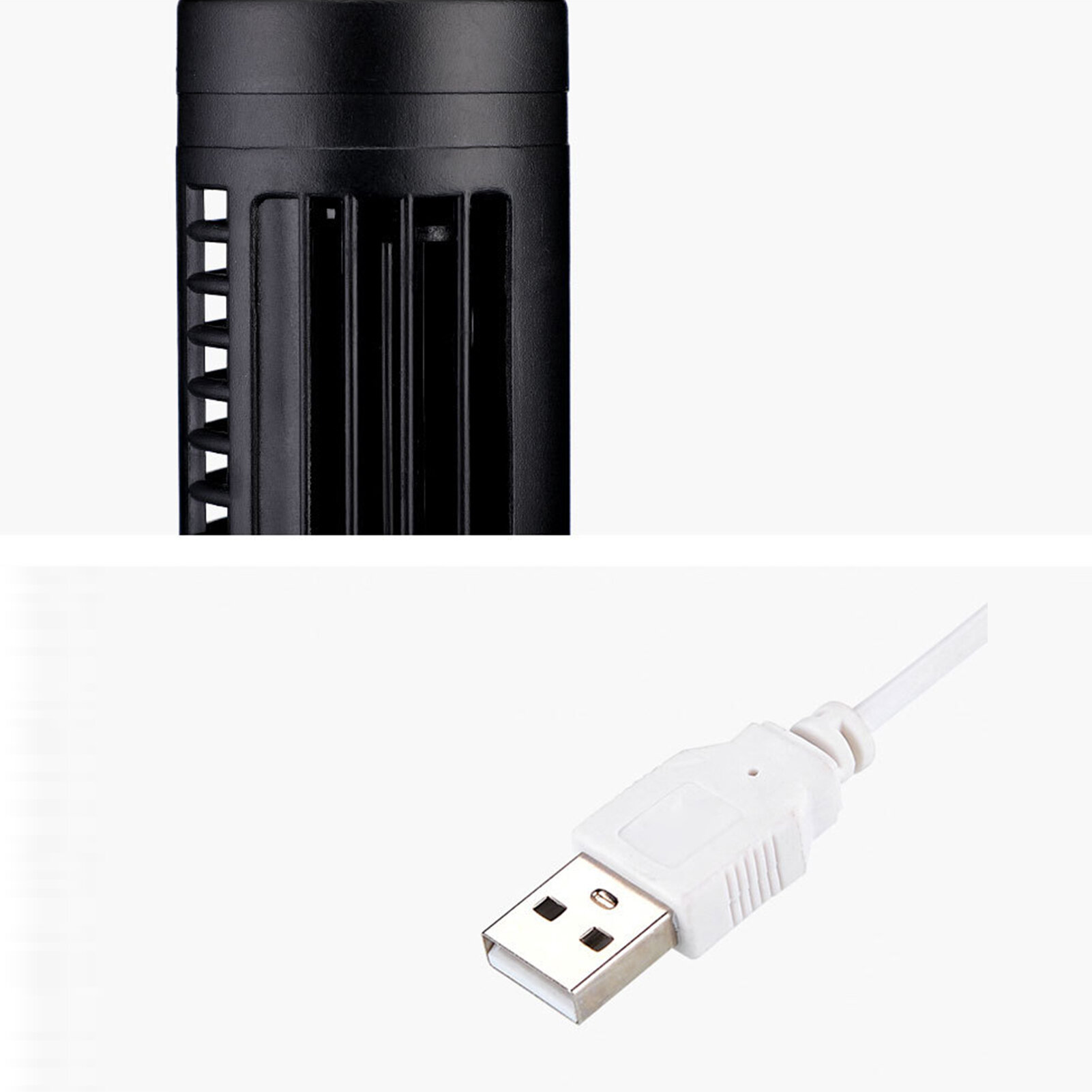Мини-USB безлопастной башенный вентилятор, 2 скорости и режимы ветра, постоянный вентилятор для спальни, гостиной, домашнего офиса, черный