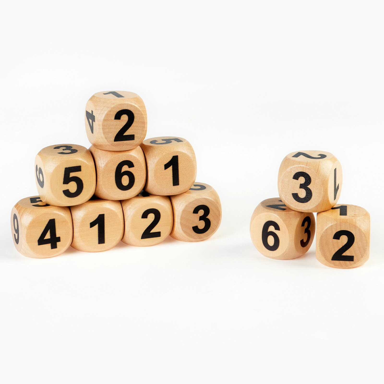 Кости игральные, деревянные кубики, набор 30 шт, 3x3 см, с цифрами