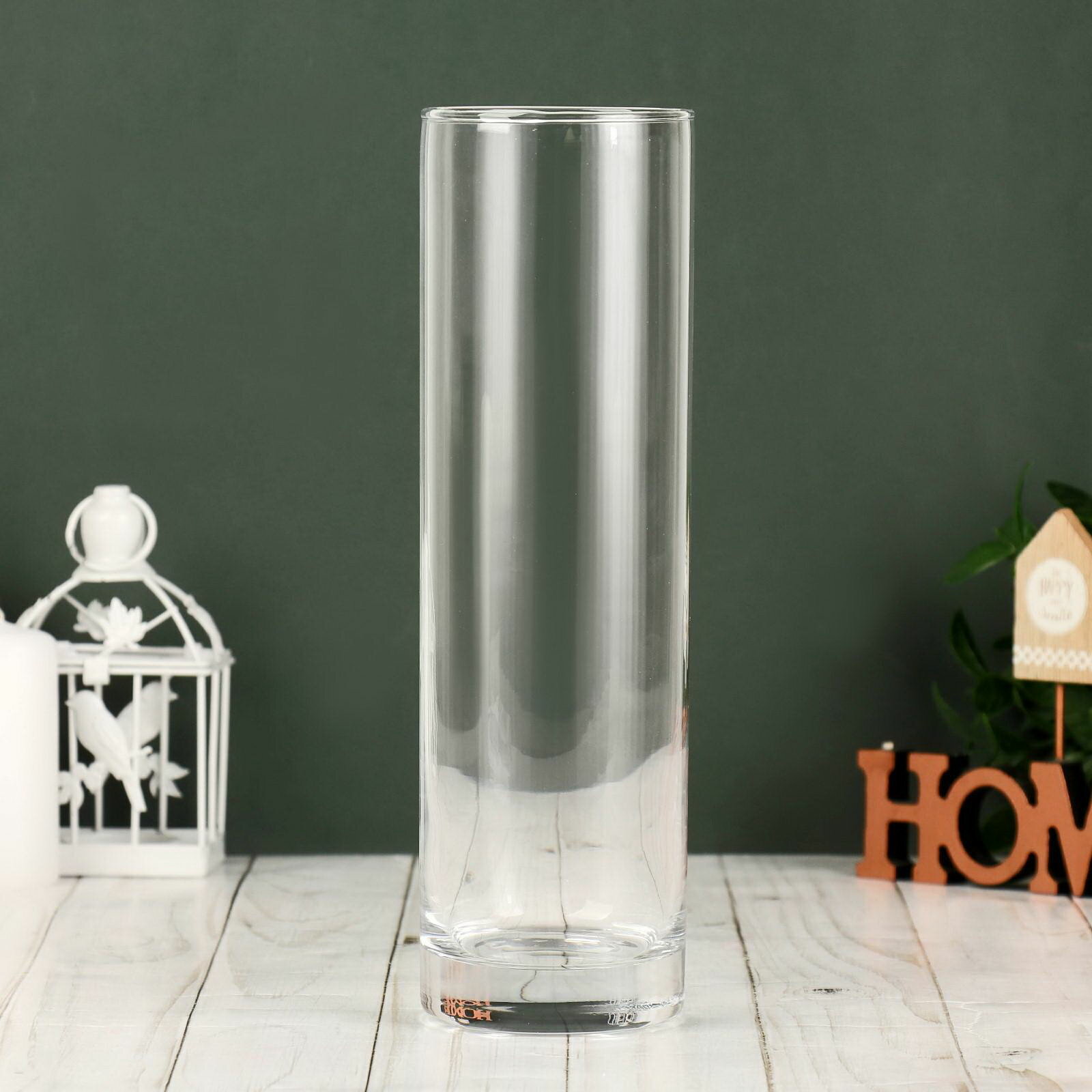 Ваза "Флора", d=7.5 см, h=26.5 см, цвет: прозрачный, тематика праздника: 8 марта