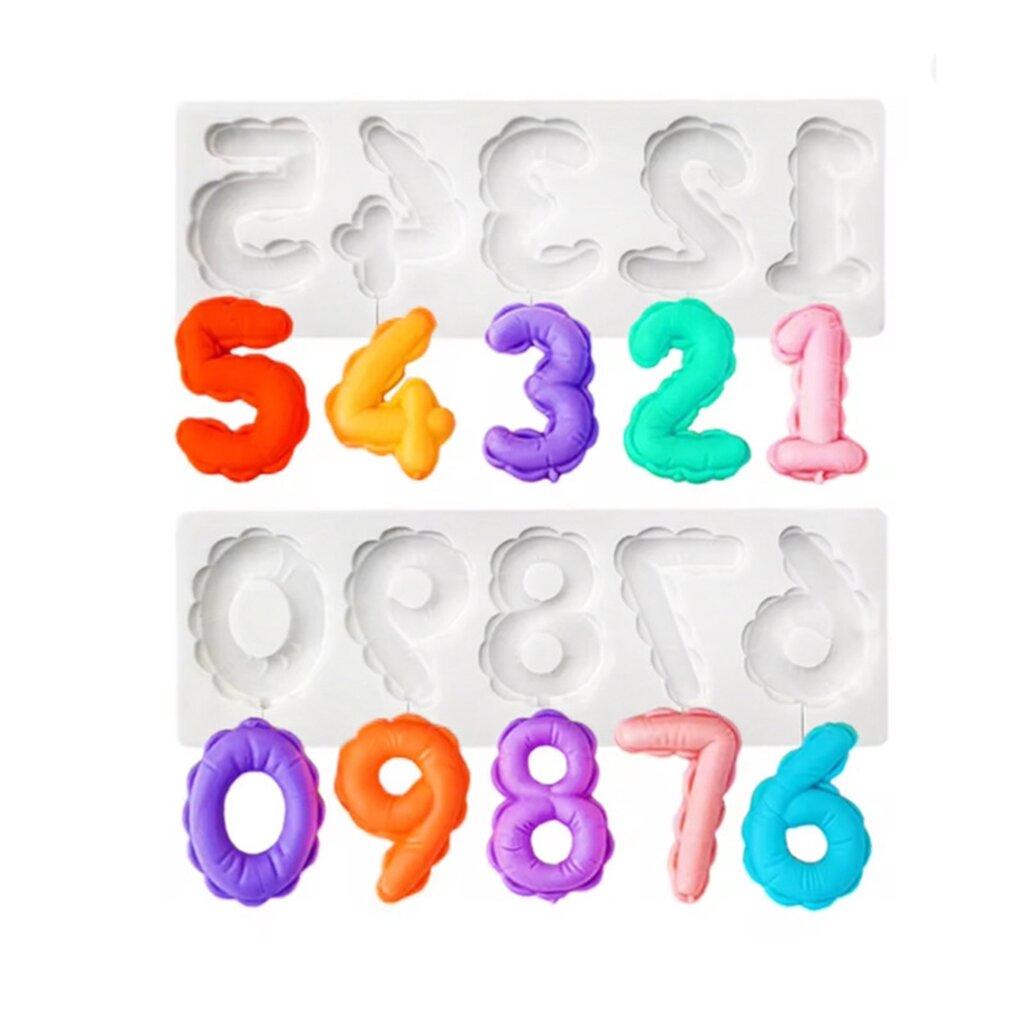 Номера Воздушных Шаров Силиконовые Формы Инструмент Для Выпечки Муссов Формы Для Украшения Тортов для Изготовления Шоколада, Конфет, Свечей, Мыла