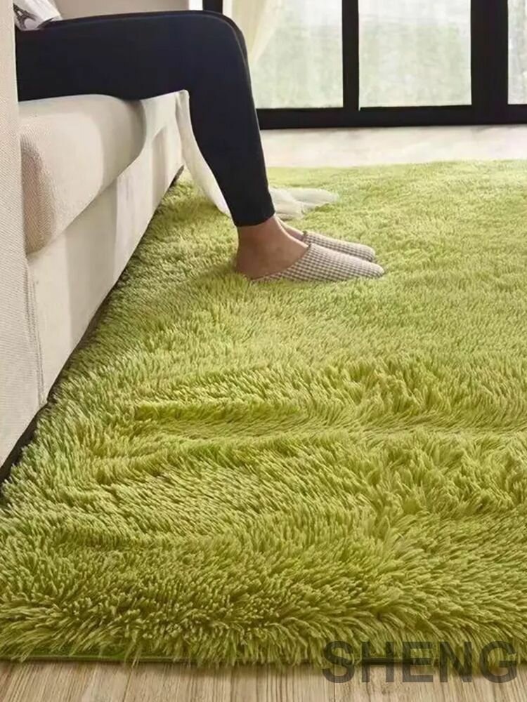 Плюшевый ковер, плюш, Трава зеленая, 160x200 см для гостиной спальни детской комнаты, нескользящей пушистой комнаты
