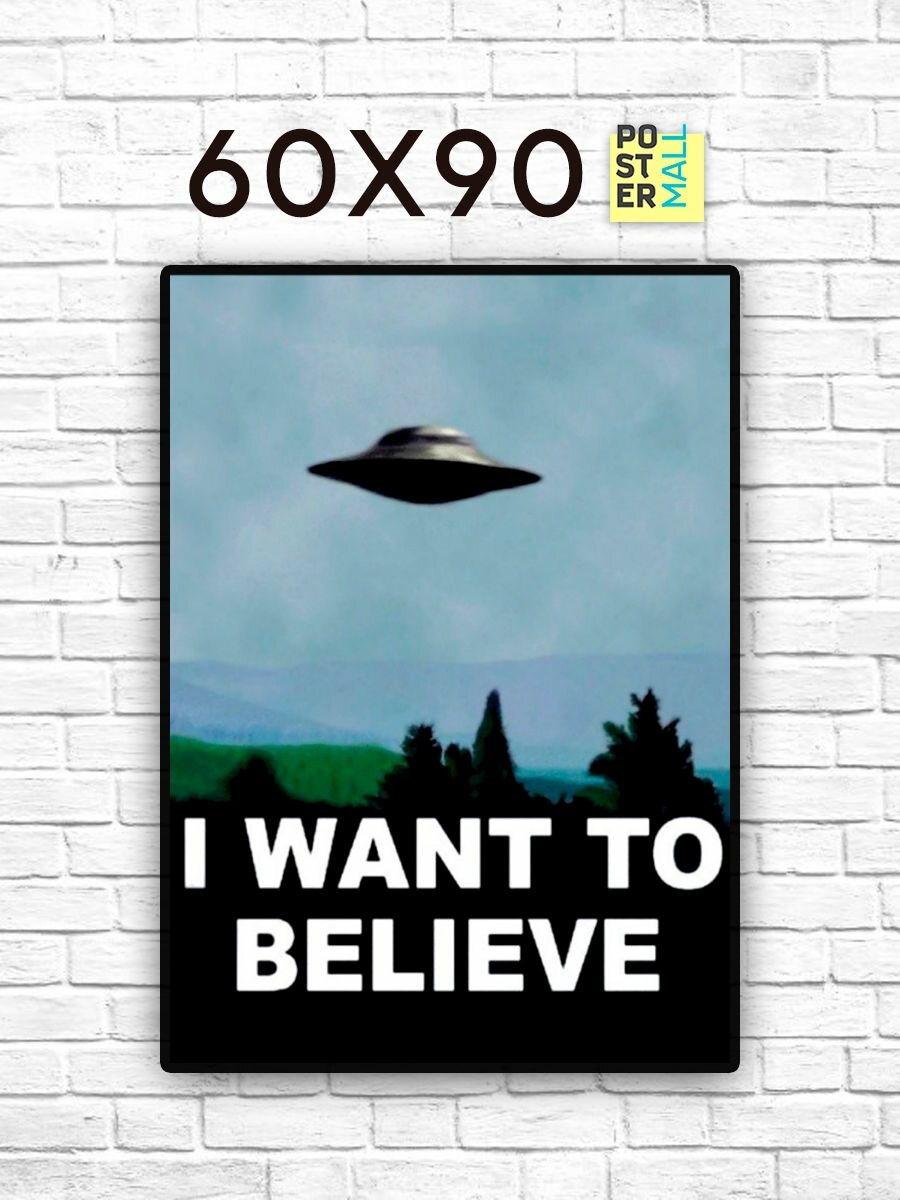 Постер Малдера из X-Files (60х90 см). I want to believe