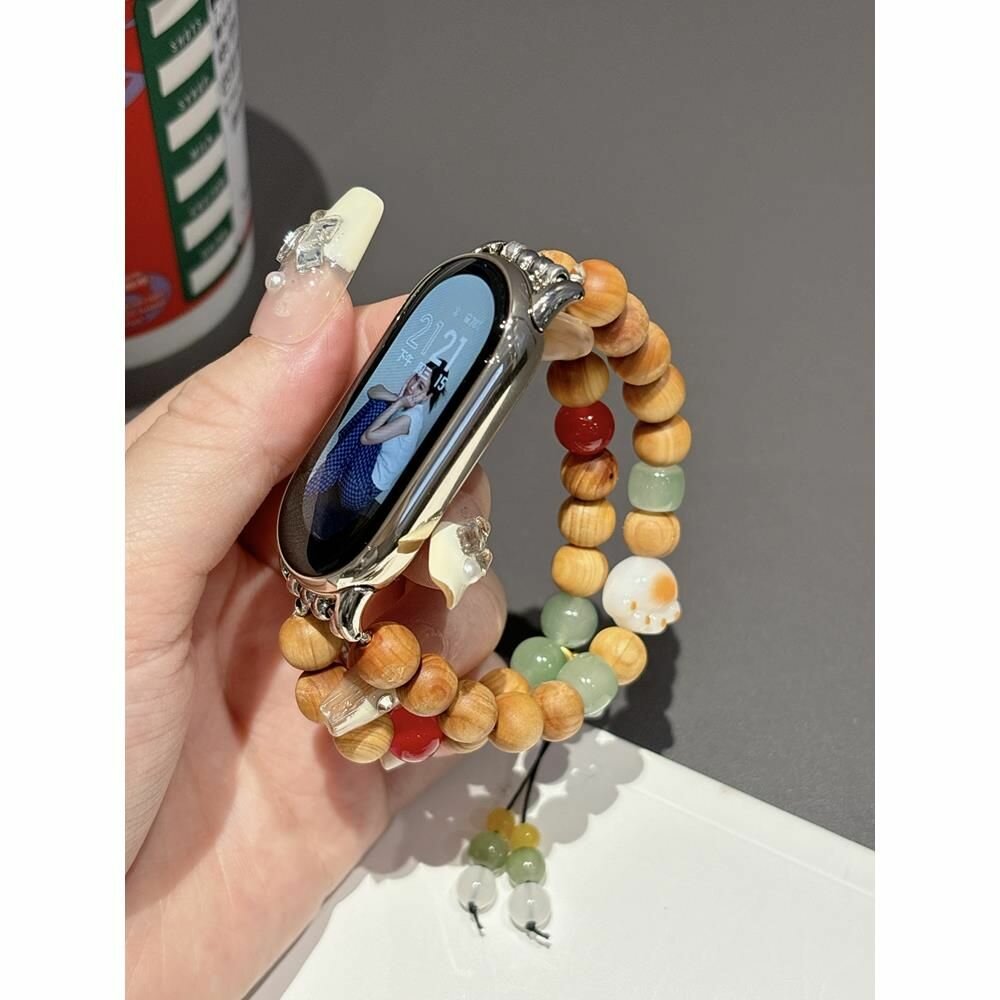 Жемчужный браслет ремешок для часов из нержавеющей стали, Подходит Для Xiaomi Mi Band 8