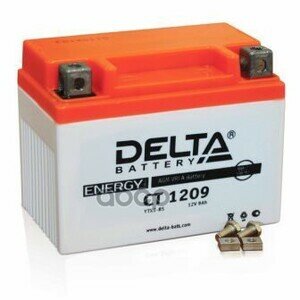 Батарея аккумуляторная DELTA battery мото agm 9а/ч 135а 12v прямая полярн. болтовые мото клеммы DELT