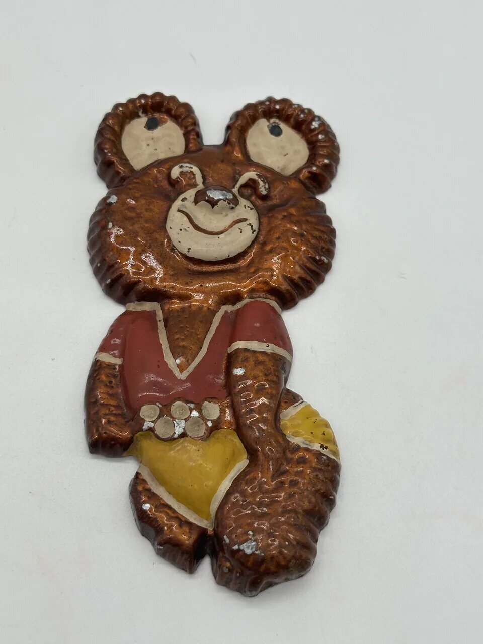 Олимпийский мишка СССР 80 годы винтажный Металл