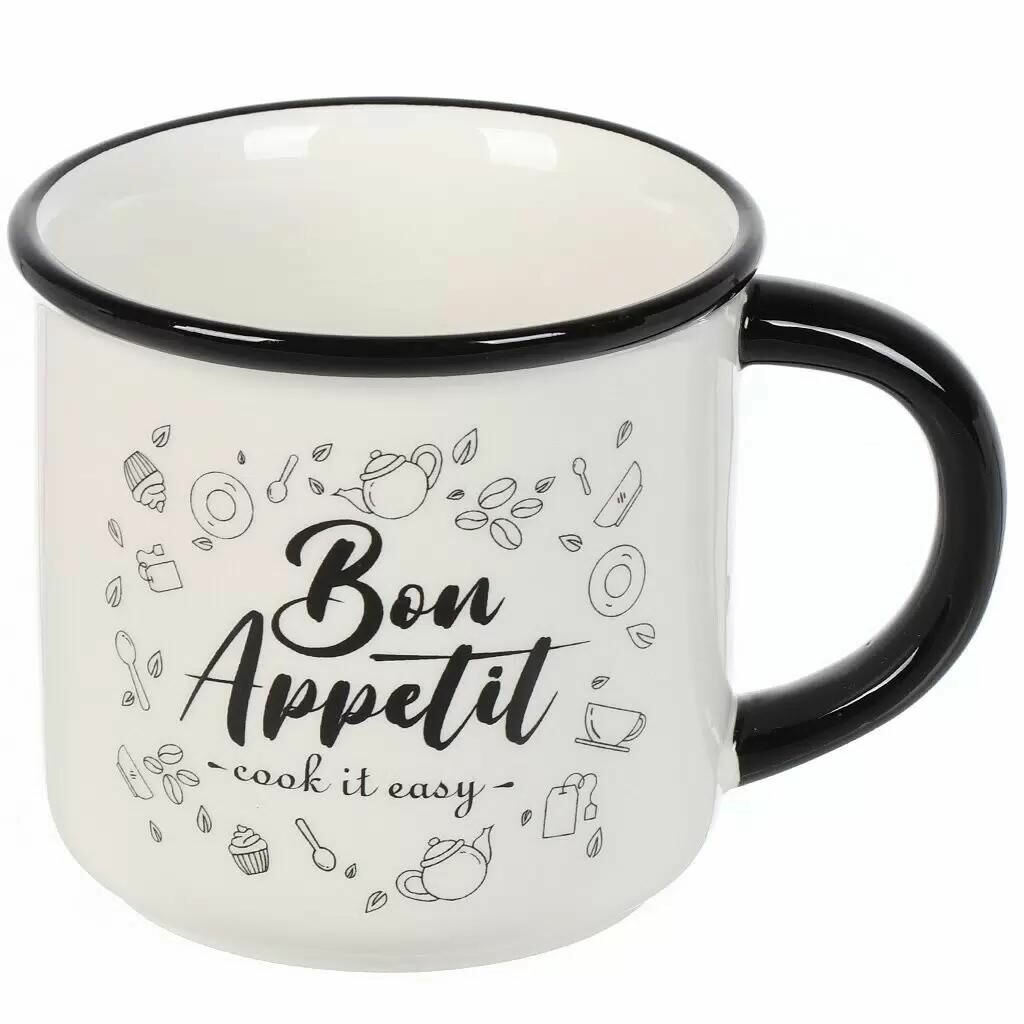 Кружка DANIKS "Бон Аппетит", керамическая, 350 мл